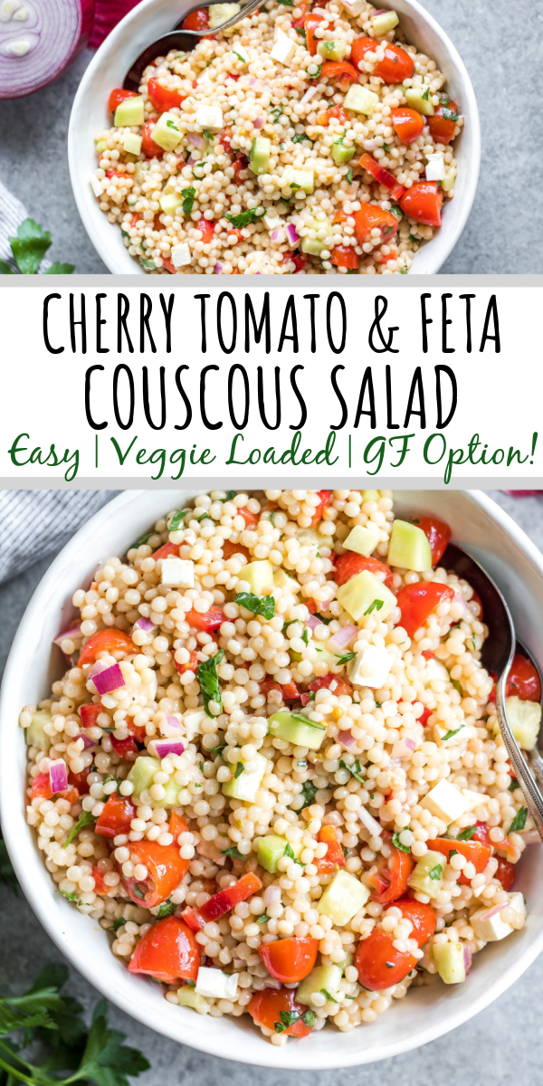 Cherry Tomato & Feta Couscous Salad (GF + DF Option) - Healthy Hearty ...