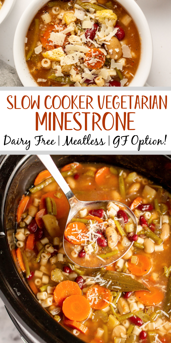 Slow Cooker Vegetarian Minestrone Soup (Meatless, Dairy-Free, Gluten ...